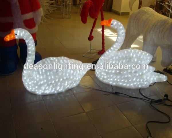 lighted swan for outdoor decoration