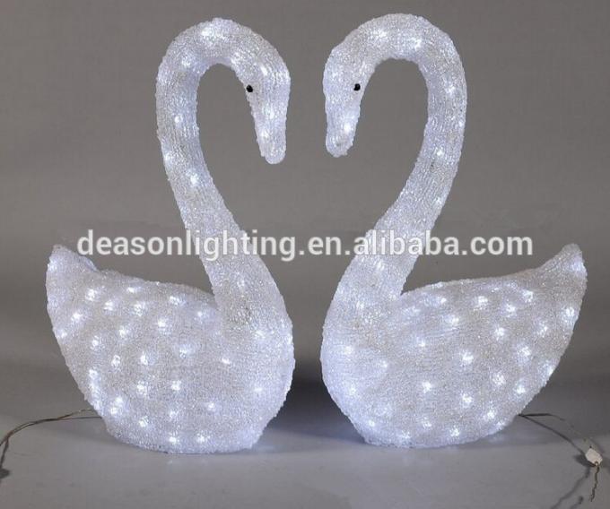 lighted swan for outdoor decoration